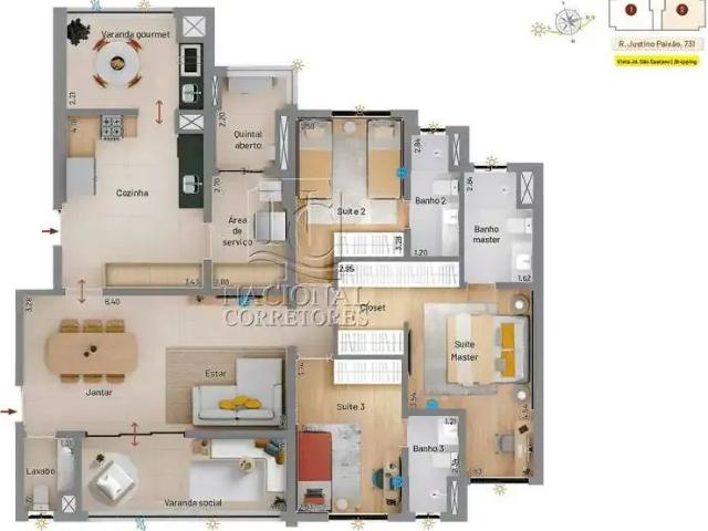 Apartamento para Venda em São Caetano do Sul/SP Jardim São Caetano 3 Quartos