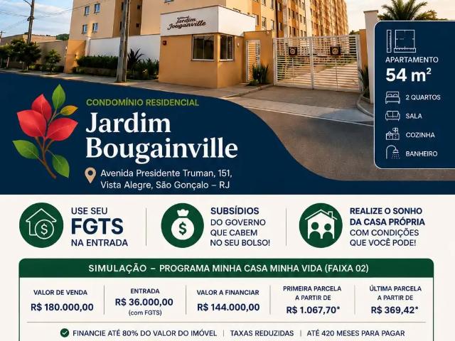 Apartamento para Venda em São Gonçalo/RJ Vista Alegre 2 Quartos