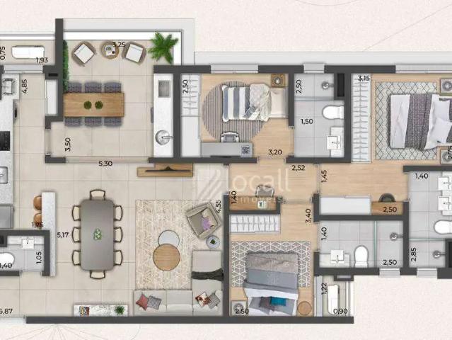 Apartamento para Venda em São José do Rio Preto/SP Jardim Walkíria 3 Quartos