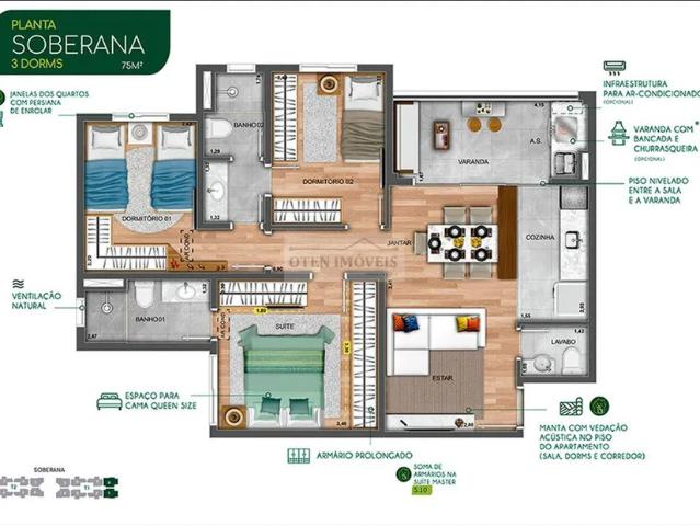 Apartamento para Venda em São José dos Campos, Parque Industrial, 3 dormitórios, 2 suítes, 3 banheir