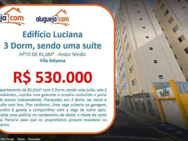 Apartamento para Venda em São José dos Campos/SP Vila Adyana 3 Quartos