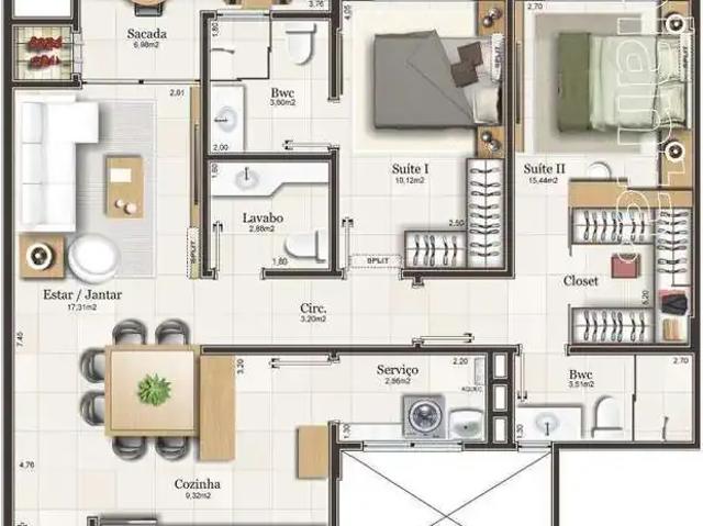 Apartamento para Venda em São José/SC Campinas 2 Quartos