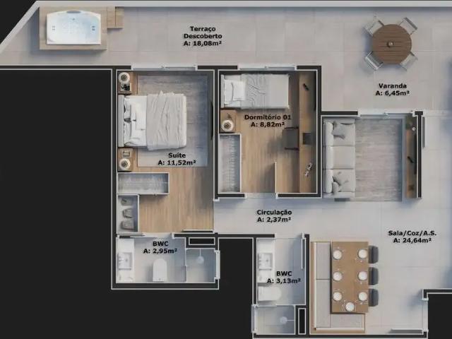 Apartamento para Venda em São José/SC Roçado 2 Quartos