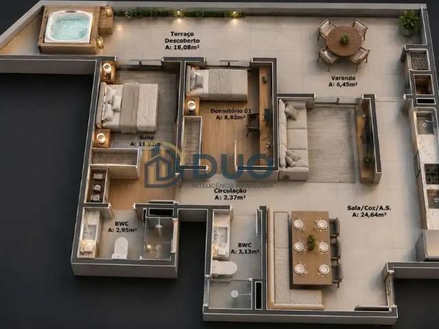 Apartamento para Venda em São José/SC Roçado 2 Quartos