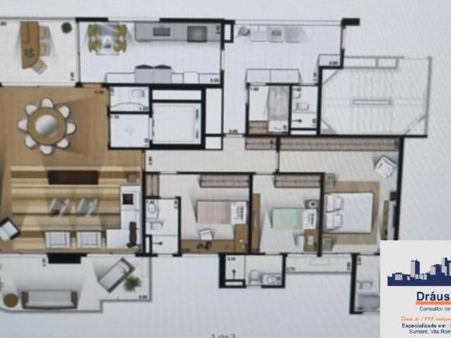Apartamento para Venda em São Paulo, Pompeia, 4 dormitórios, 3 suítes, 3 banheiros, 4 vagas