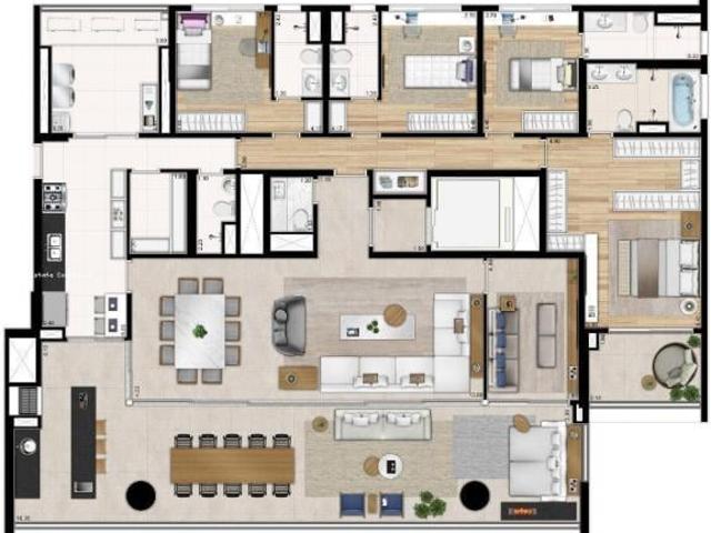 Apartamento para Venda em São Paulo, Sumarezinho, 4 dormitórios, 4 suítes, 5 banheiros, 4 vagas