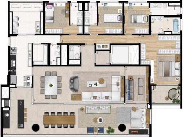 Apartamento para Venda em São Paulo, Sumarezinho, 4 dormitórios, 4 suítes, 5 banheiros, 4 vagas