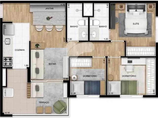 Apartamento para Venda em São Paulo/SP Mooca 3 Quartos