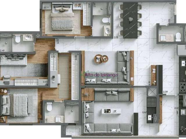 Apartamento para Venda em São Paulo/SP Alto do Ipiranga 3 Quartos