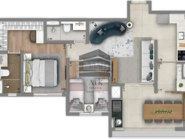 Apartamento para Venda em São Paulo/SP Alto do Ipiranga 1 Quartos