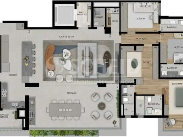 Apartamento para Venda em São Paulo/SP Alto da Boa Vista 3 Quartos