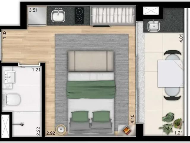Apartamento para Venda em São Paulo/SP Bela Vista 2 Quartos