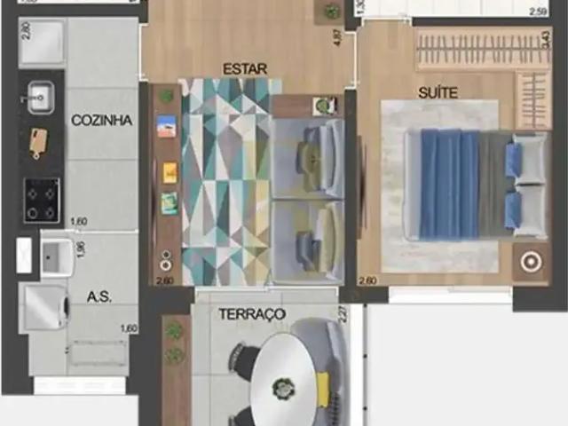 Apartamento para Venda em São Paulo/SP Brooklin 1 Quartos