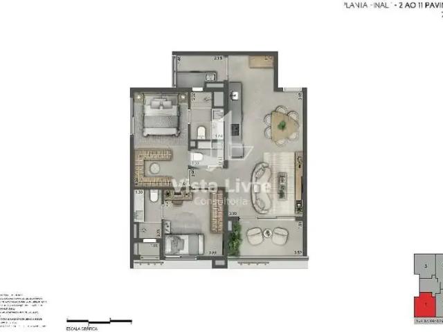 Apartamento para Venda em São Paulo/SP Cerqueira César 2 Quartos