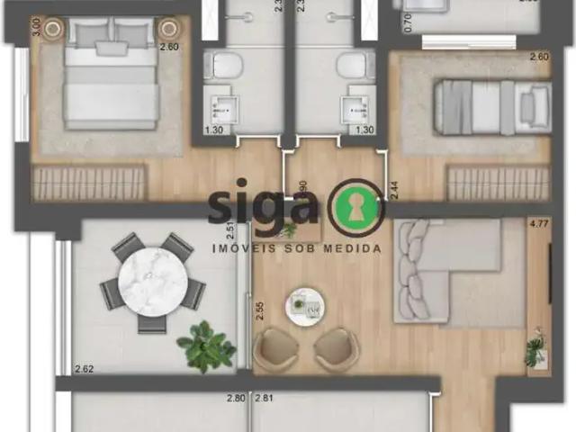 Apartamento para Venda em São Paulo/SP Cerqueira César 2 Quartos