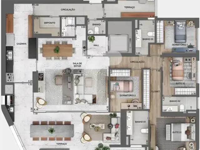Apartamento para Venda em São Paulo/SP Chácara Santo Antônio 4 Quartos