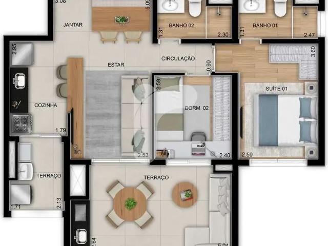 Apartamento para Venda em São Paulo/SP Chácara Santo Antônio 2 Quartos