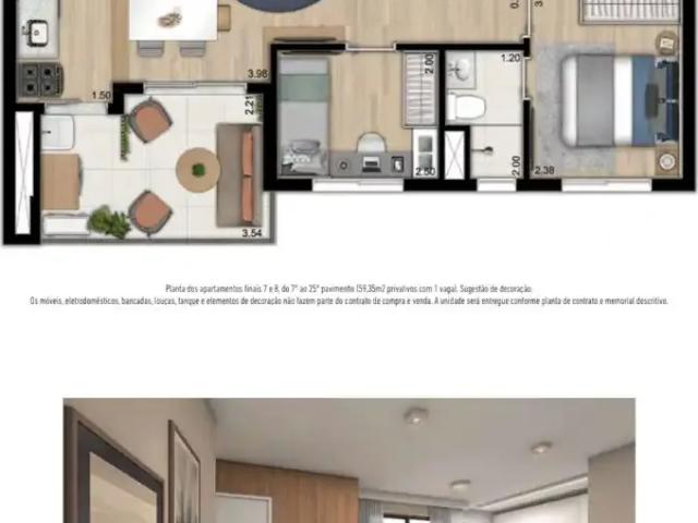 Apartamento para Venda em São Paulo/SP Ipiranga 1 Quartos