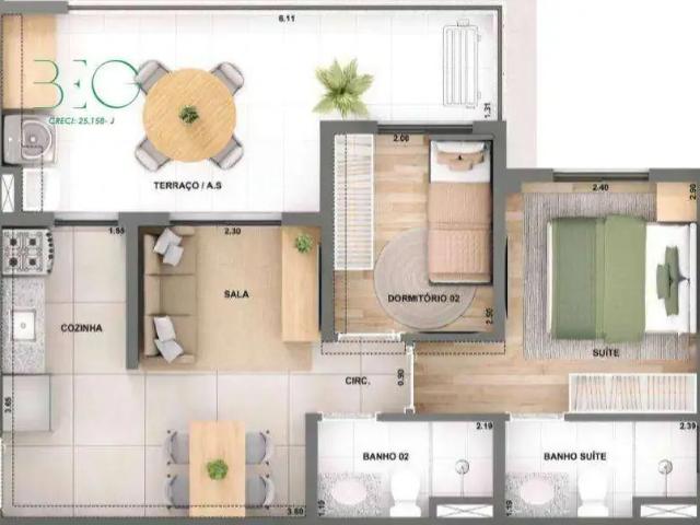 Apartamento para Venda em São Paulo/SP Jardim Caravelas 2 Quartos