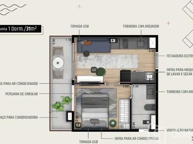 Apartamento para Venda em São Paulo/SP Pinheiros 1 Quartos