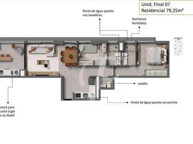 Apartamento para Venda em São Paulo/SP Pompéia 2 Quartos