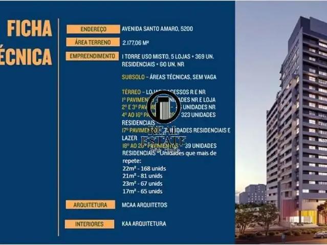 Apartamento para Venda em São Paulo/SP Santo Amaro 1 Quartos