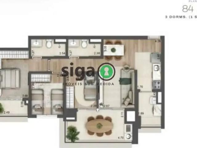 Apartamento para Venda em São Paulo/SP Santo Amaro 3 Quartos