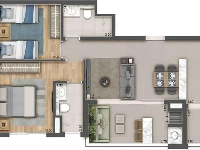 Apartamento para Venda em São Paulo/SP Vila Clementino 2 Quartos
