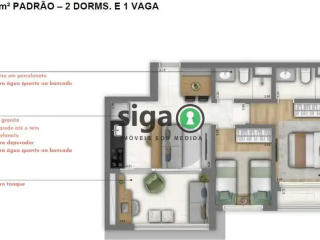 Apartamento para Venda em São Paulo/SP Vila Clementino 2 Quartos