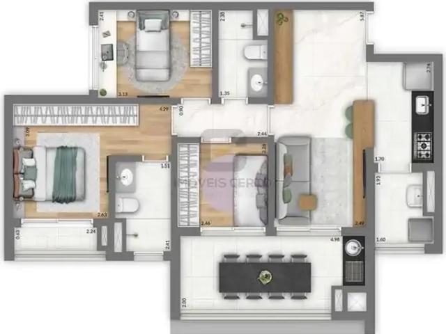 Apartamento para Venda em São Paulo/SP Vila Clementino 3 Quartos