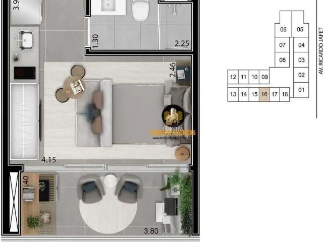 Apartamento para Venda em São Paulo/SP Vila Firmiano Pinto 1 Quartos