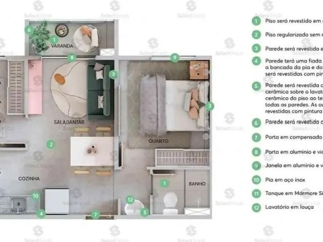 Apartamento para Venda em São Paulo/SP Vila Liviero 2 Quartos