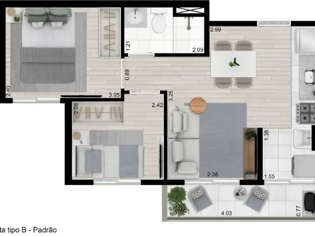 Apartamento para Venda em São Paulo/SP Vila Santa Edwiges 2 Quartos