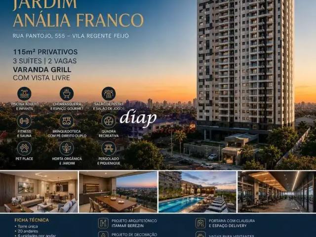 Apartamento para Venda em São Paulo/SP Vila Regente Feijó 3 Quartos