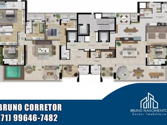 Apartamento para Venda em Salvador/BA Horto Florestal 5 Quartos