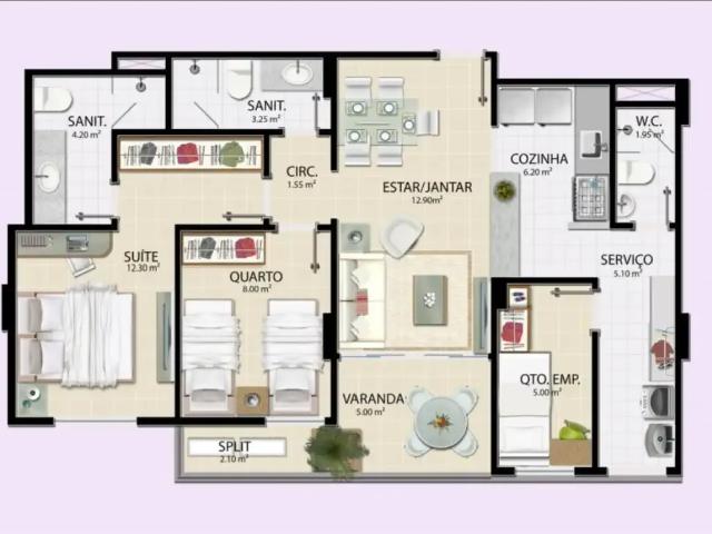 Apartamento para Venda em Salvador/BA Pituba 2 Quartos