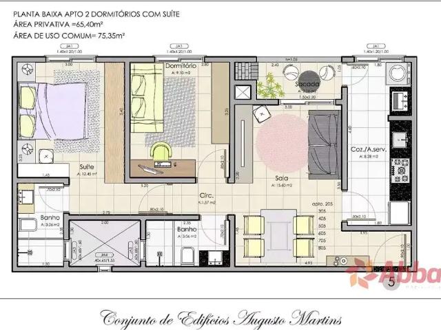 Apartamento para Venda em Santa Maria/RS Uglione 2 Quartos