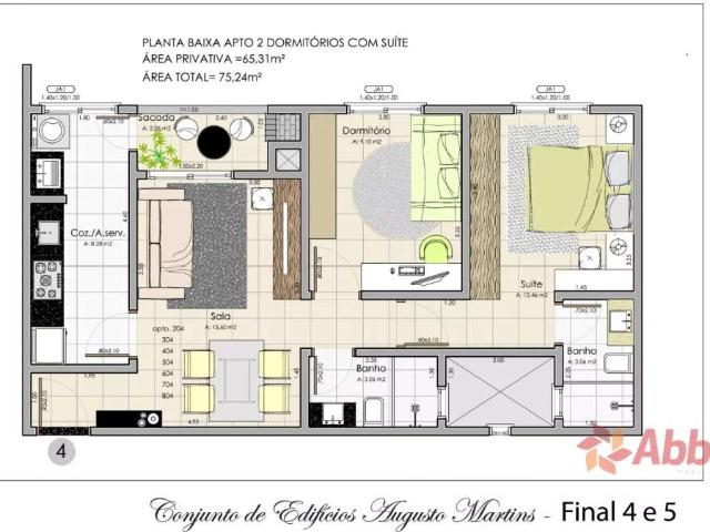Apartamento para Venda em Santa Maria/RS Uglione 2 Quartos