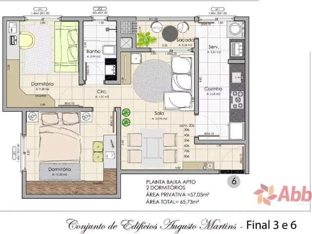 Apartamento para Venda em Santa Maria/RS Uglione 2 Quartos