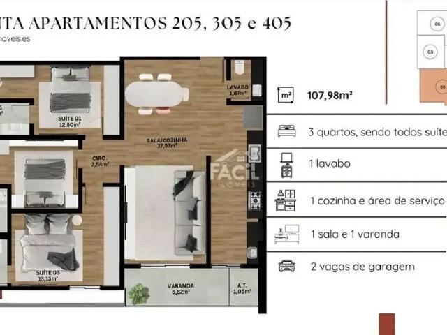 Apartamento para Venda em Santa Teresa/ES do Eco 3 Quartos