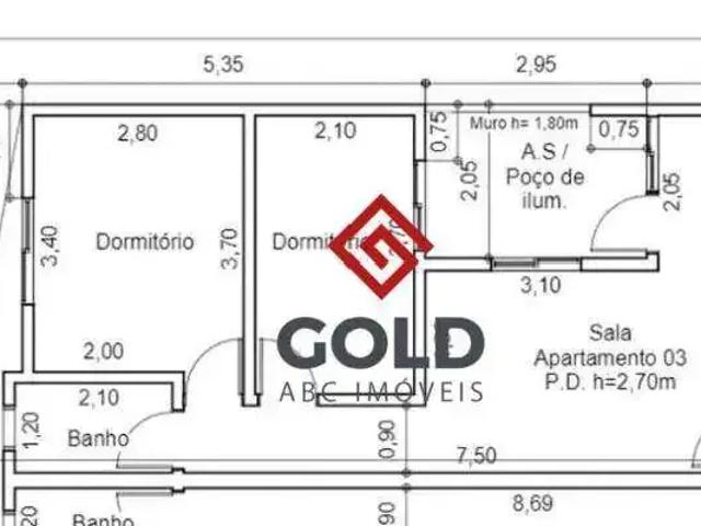 Apartamento para Venda em Santo André/SP Parque das Nações 2 Quartos