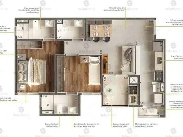 Apartamento para Venda em Santo André/SP Vila Alzira 2 Quartos