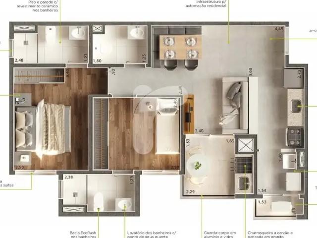 Apartamento para Venda em Santo André/SP Vila Assunção 2 Quartos
