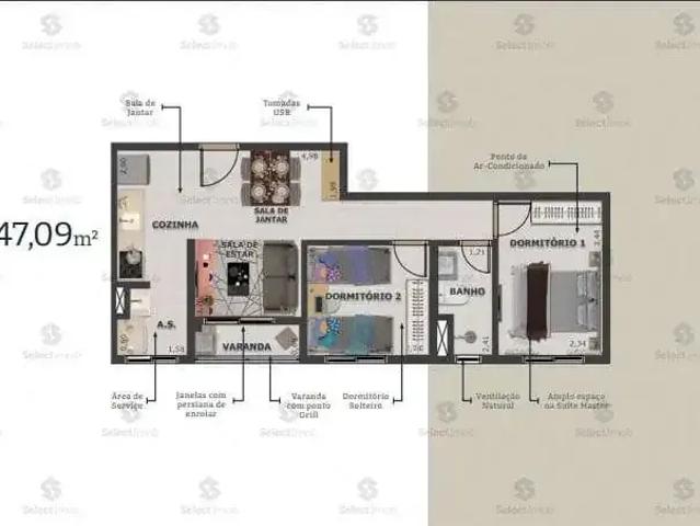 Apartamento para Venda em Santo André/SP Vila Palmares 2 Quartos