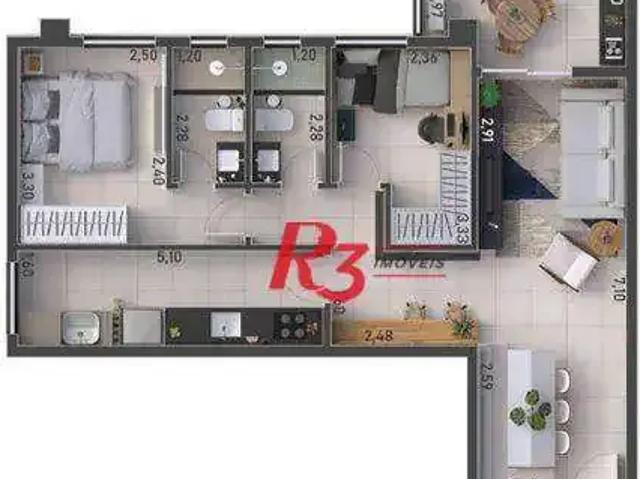 Apartamento para Venda em Santos/SP Macuco 2 Quartos