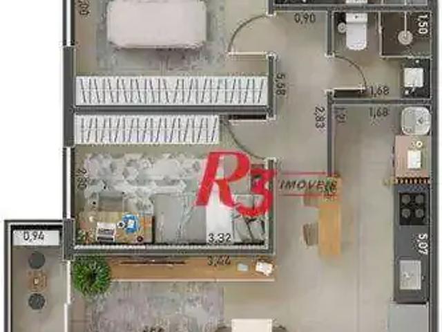 Apartamento para Venda em Santos/SP Macuco 2 Quartos