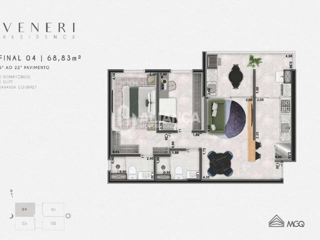 Apartamento para Venda em Santos/SP Marapé 2 Quartos