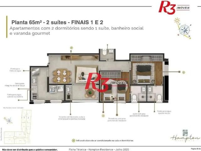 Apartamento para Venda em Santos/SP Marapé 2 Quartos