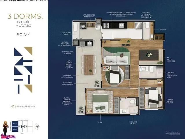 Apartamento para Venda em Santos/SP Marapé 3 Quartos