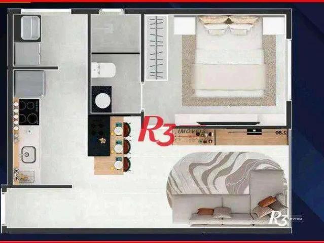 Apartamento para Venda em Santos/SP Aparecida 1 Quartos